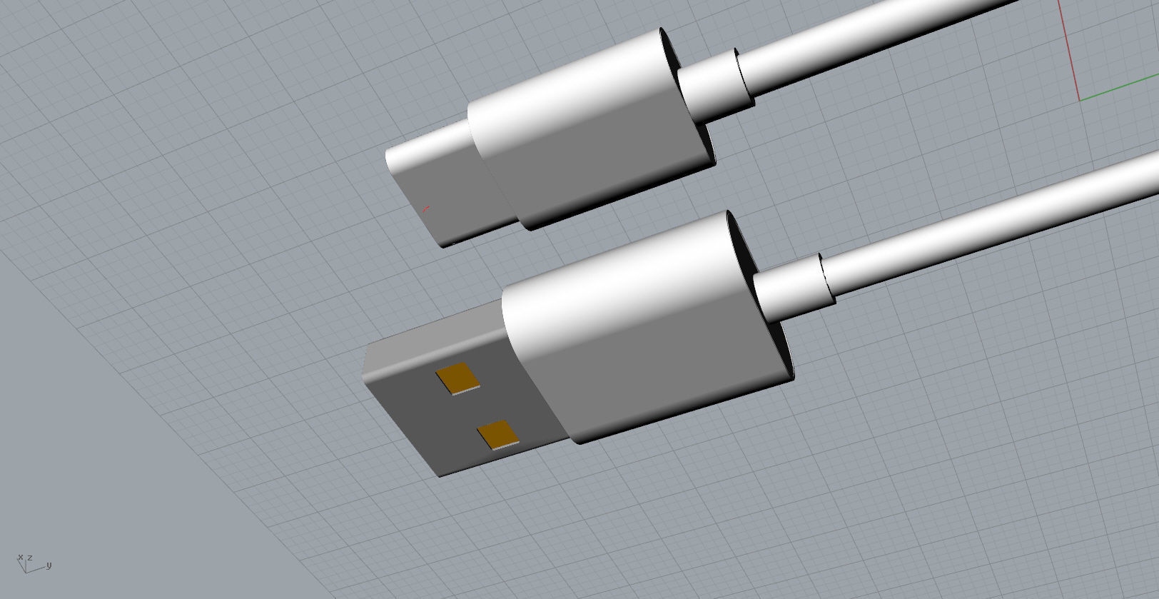 TYPE C USB CABLE 3D model 3D model 3D printable | CGTrader