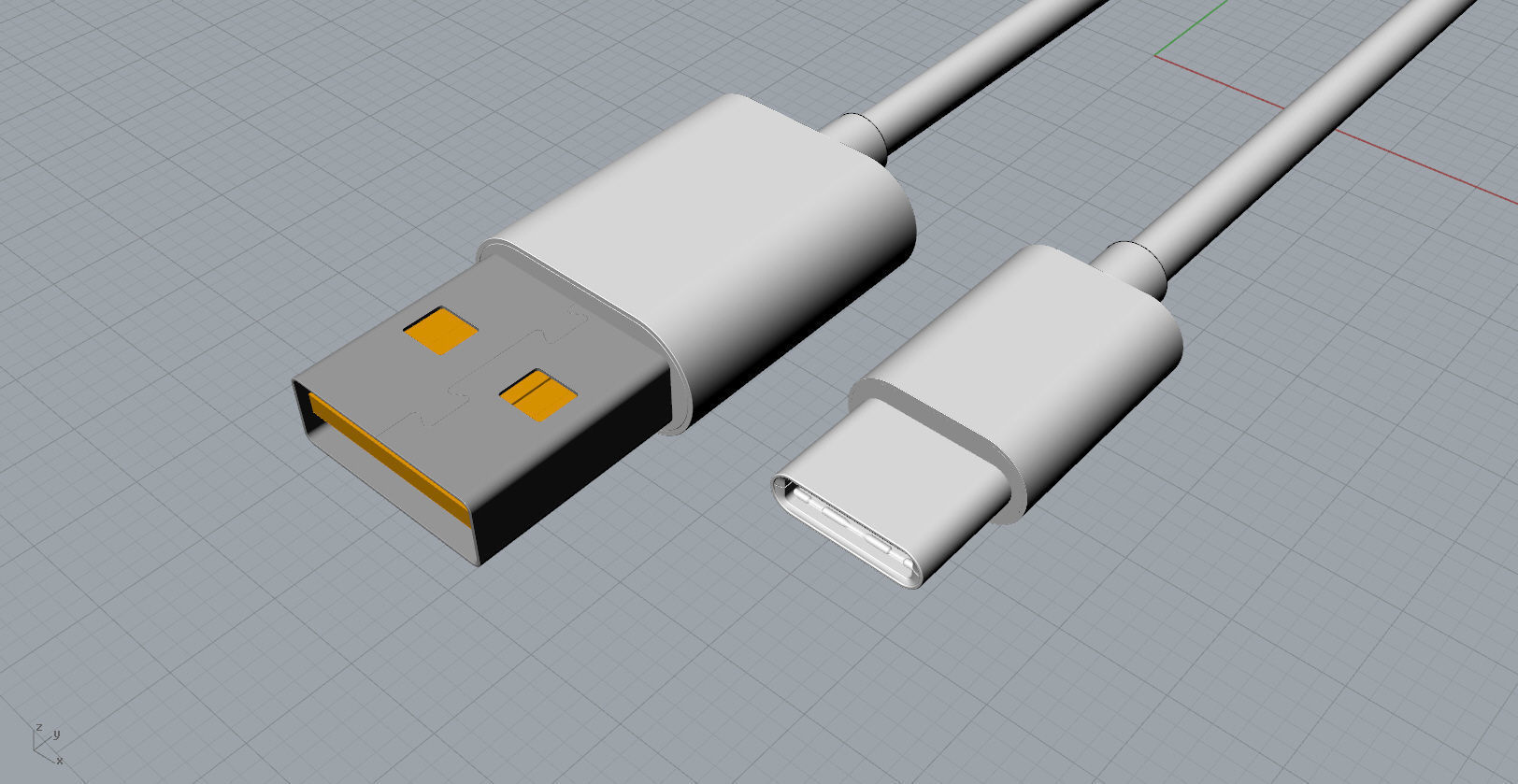 TYPE C USB CABLE 3D model 3D model 3D printable | CGTrader