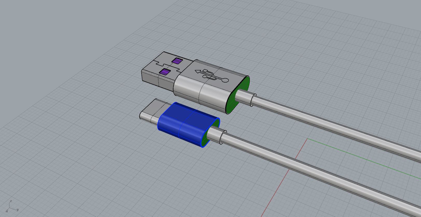 TYPE C USB CABLE 3D model 3D model 3D printable | CGTrader