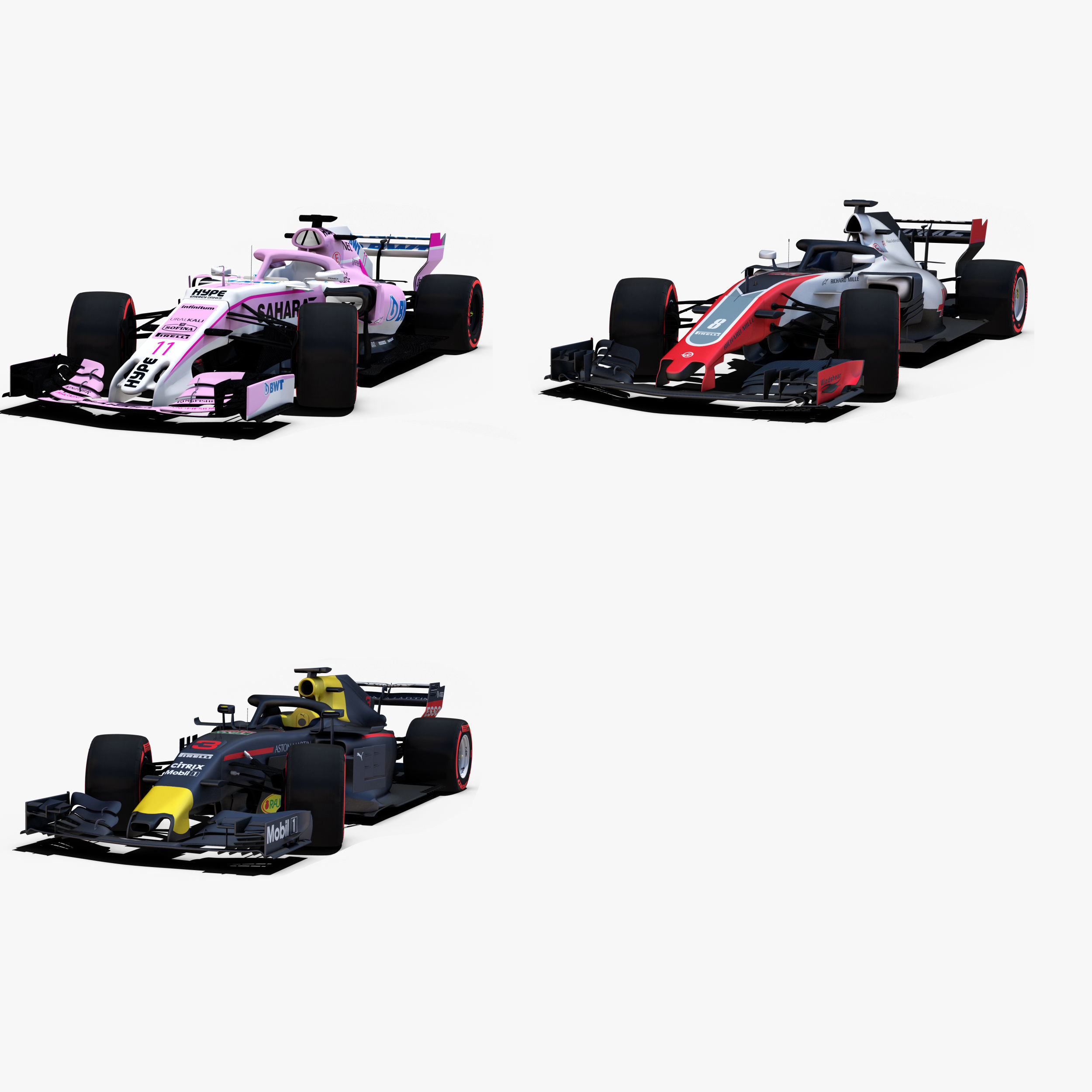 Formula 1 2018 cars Pack 2 3D model rigged | CGTrader