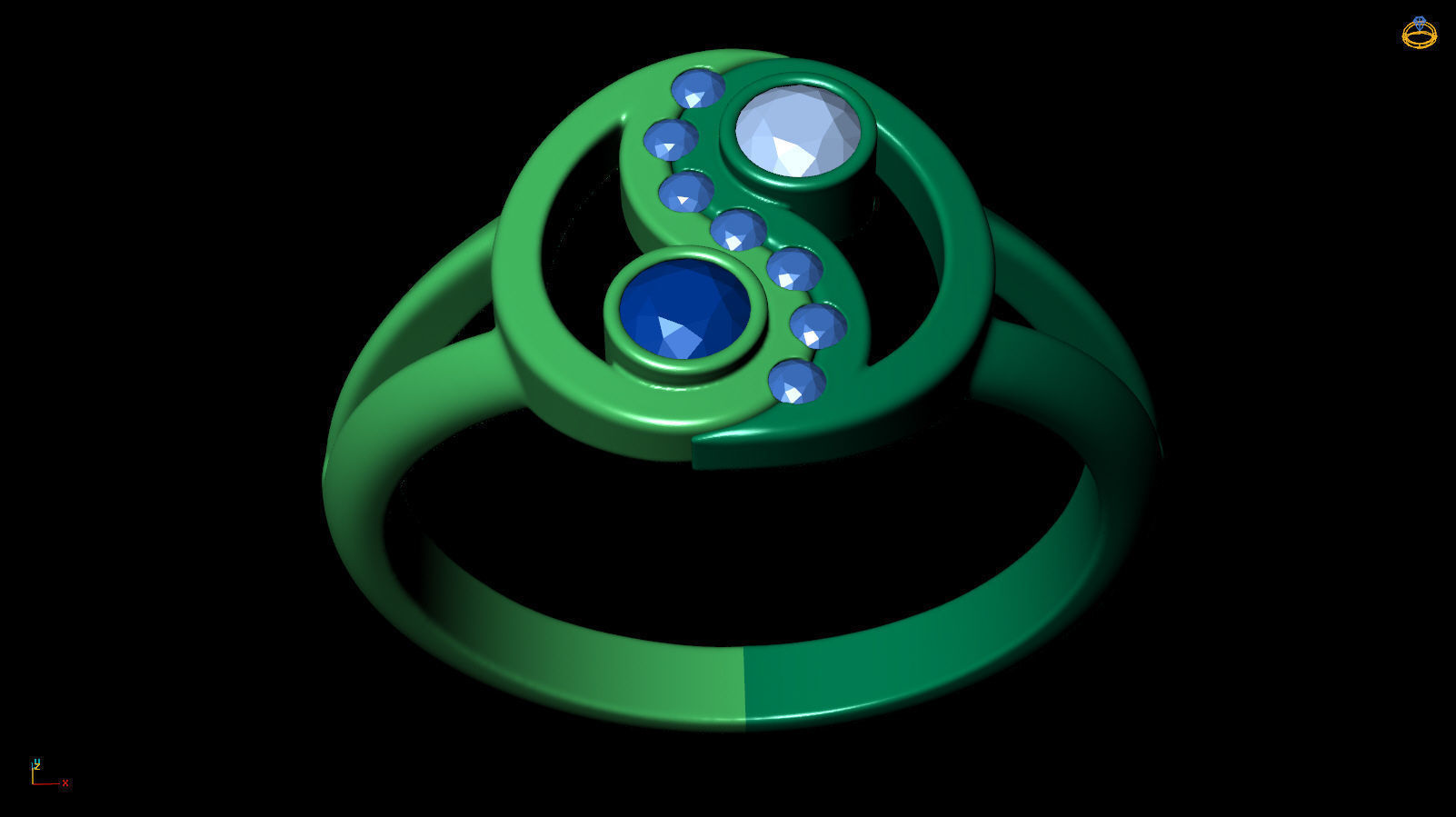 Yin Yang Ring R 0083 3D model 3D printable | CGTrader