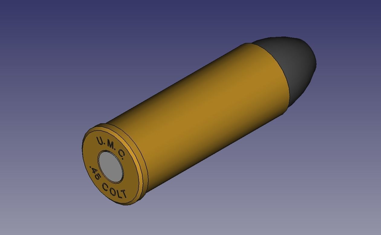 45 cal cartridge 3D model | CGTrader