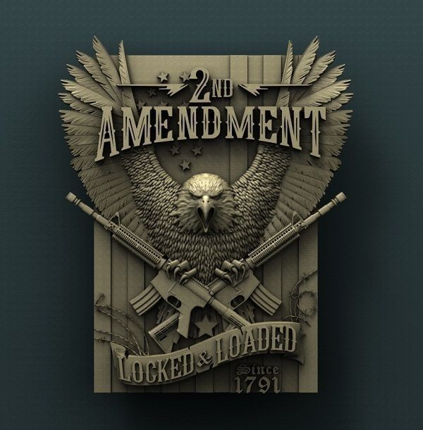 Second amendment 3d stl model for cnc 3D model | CGTrader