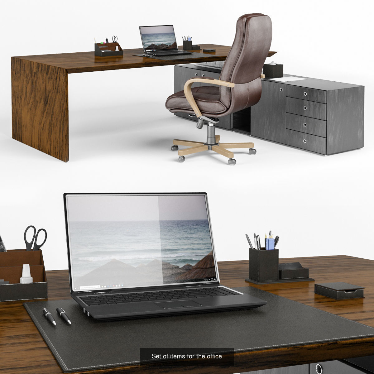 2 office desks 3D Model Collection | CGTrader
