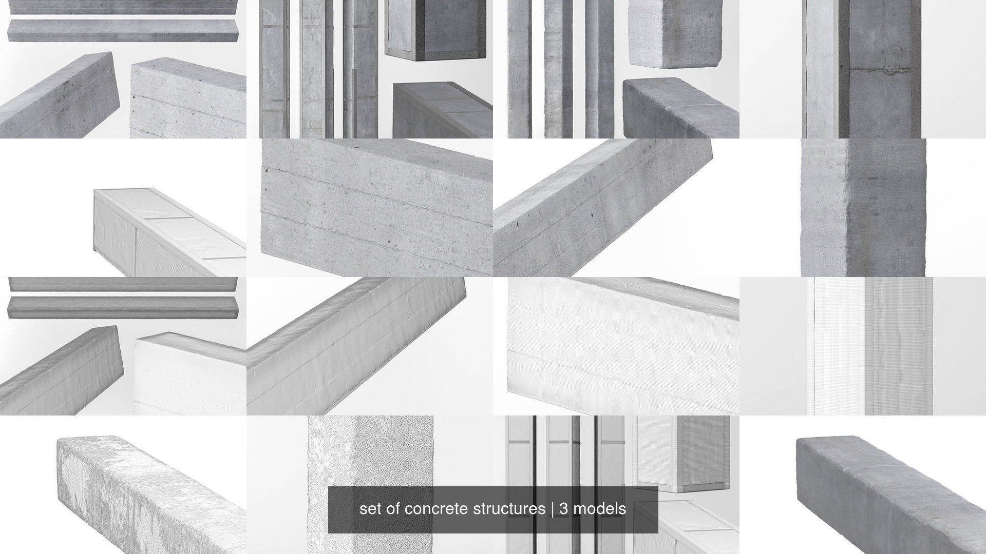 set of concrete structures 3D Model Collection | CGTrader