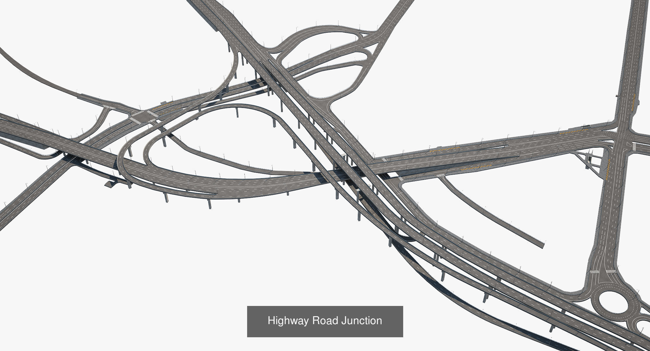 Highway Road Junctions 3D Model Collection | CGTrader