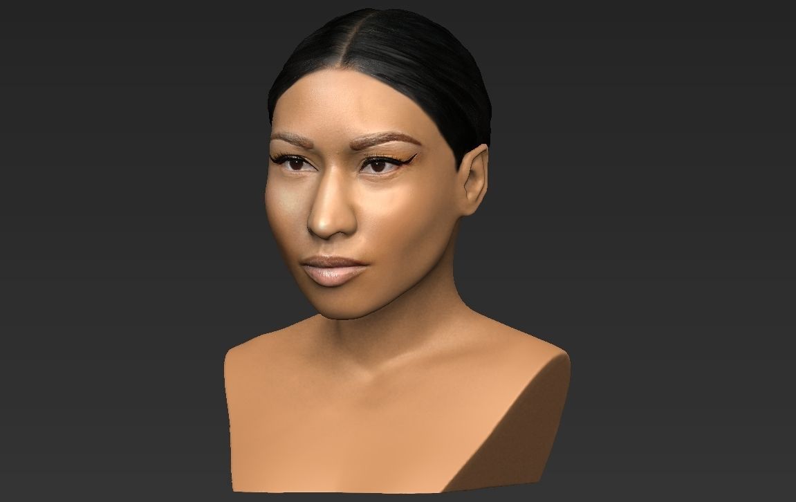 Nicki Minaj bust ready for full color 3D printing 3D model 3D printable ...