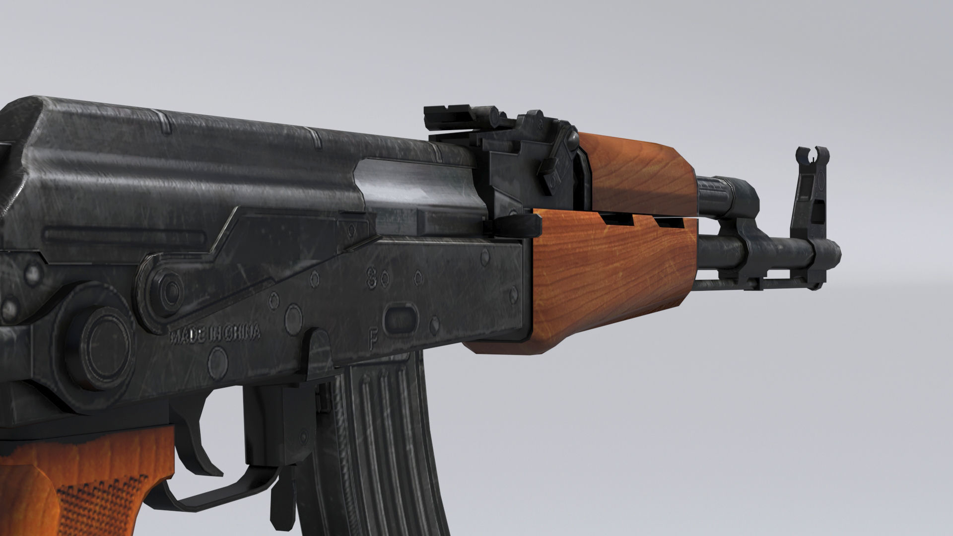 3D model AKM assault rifle - 3D AK 47 Low-poly model VR / AR / low-poly ...