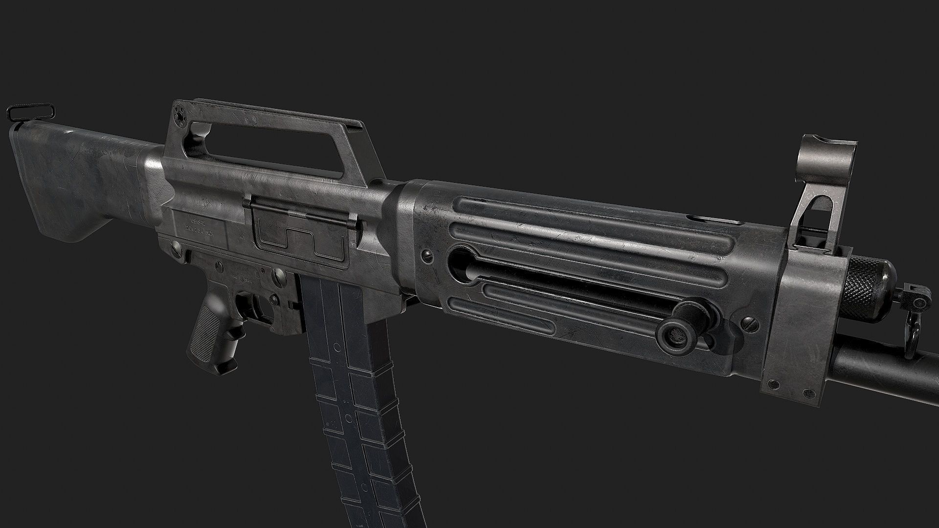 3D model USAS-12 gun VR / AR / low-poly | CGTrader
