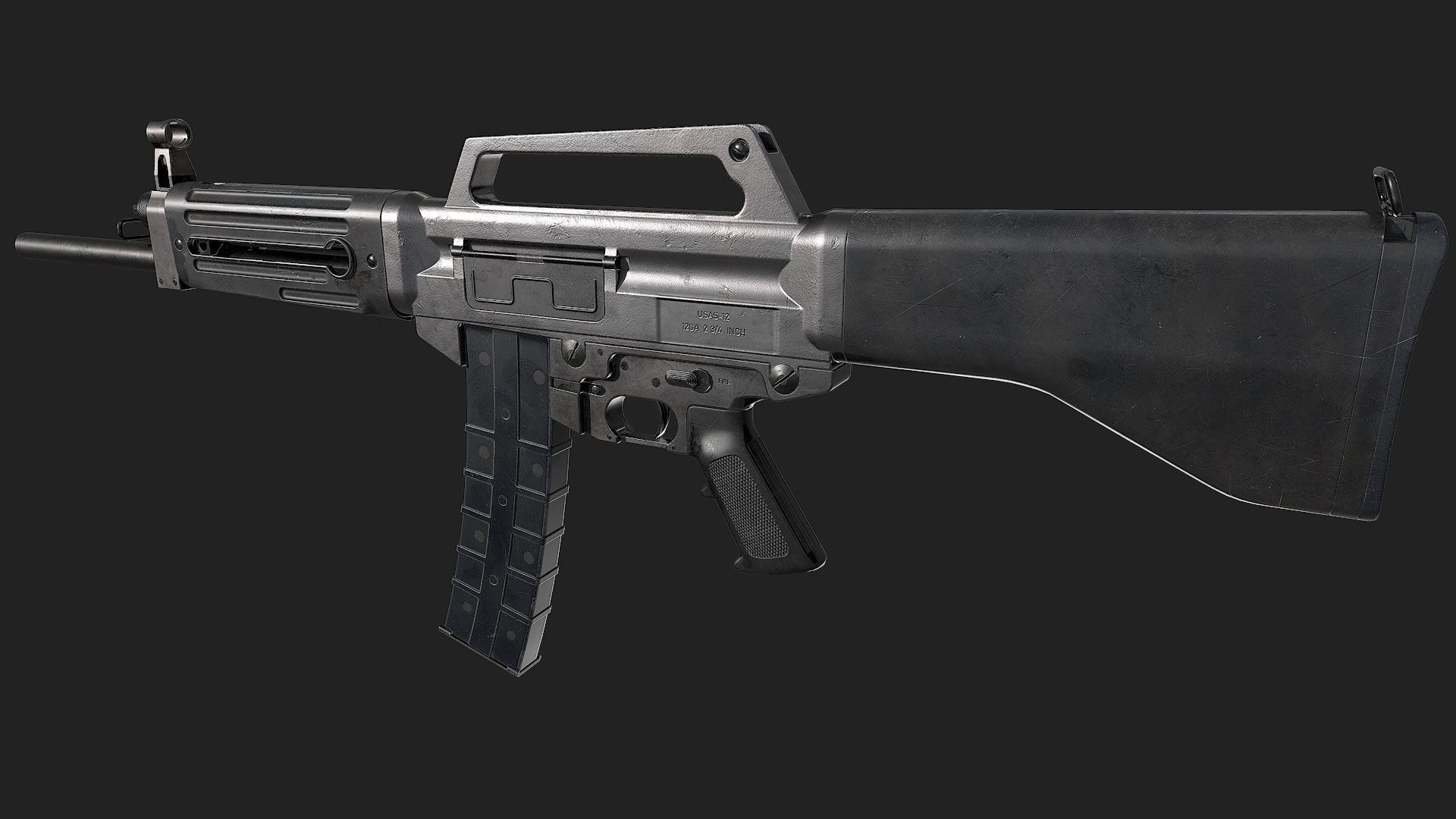3D model USAS-12 VR / AR / low-poly | CGTrader