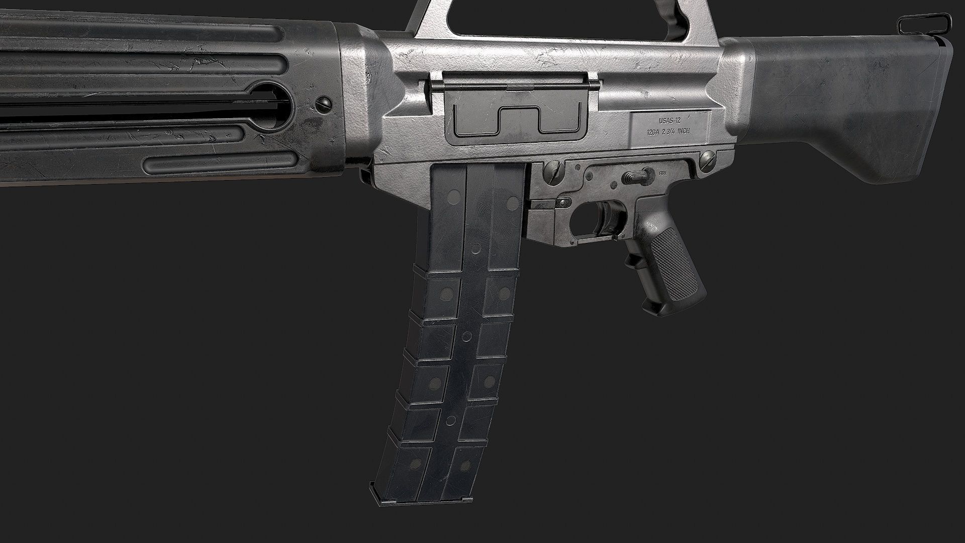 3D model USAS-12 VR / AR / low-poly | CGTrader