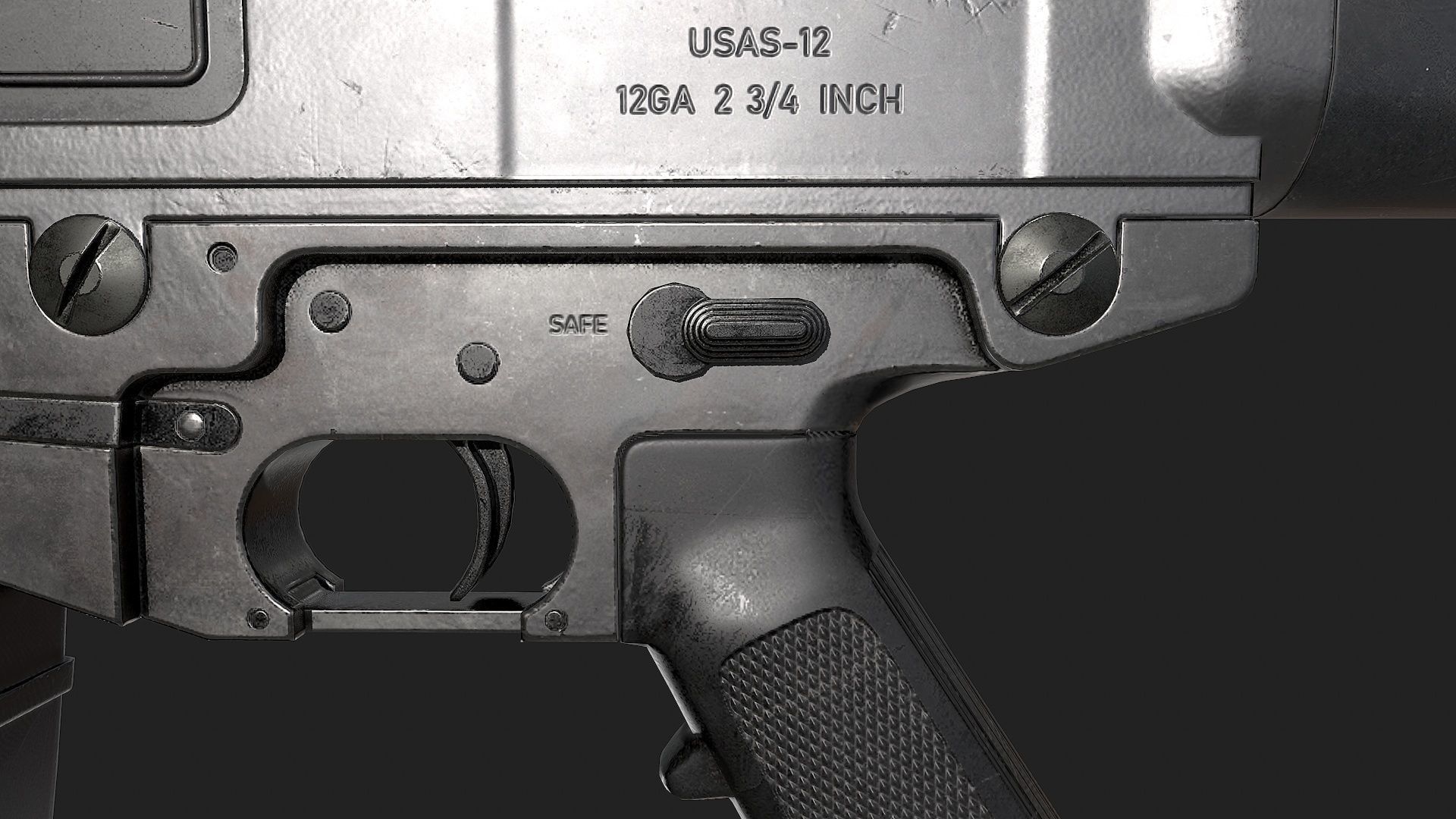 3D model USAS-12 gun VR / AR / low-poly | CGTrader