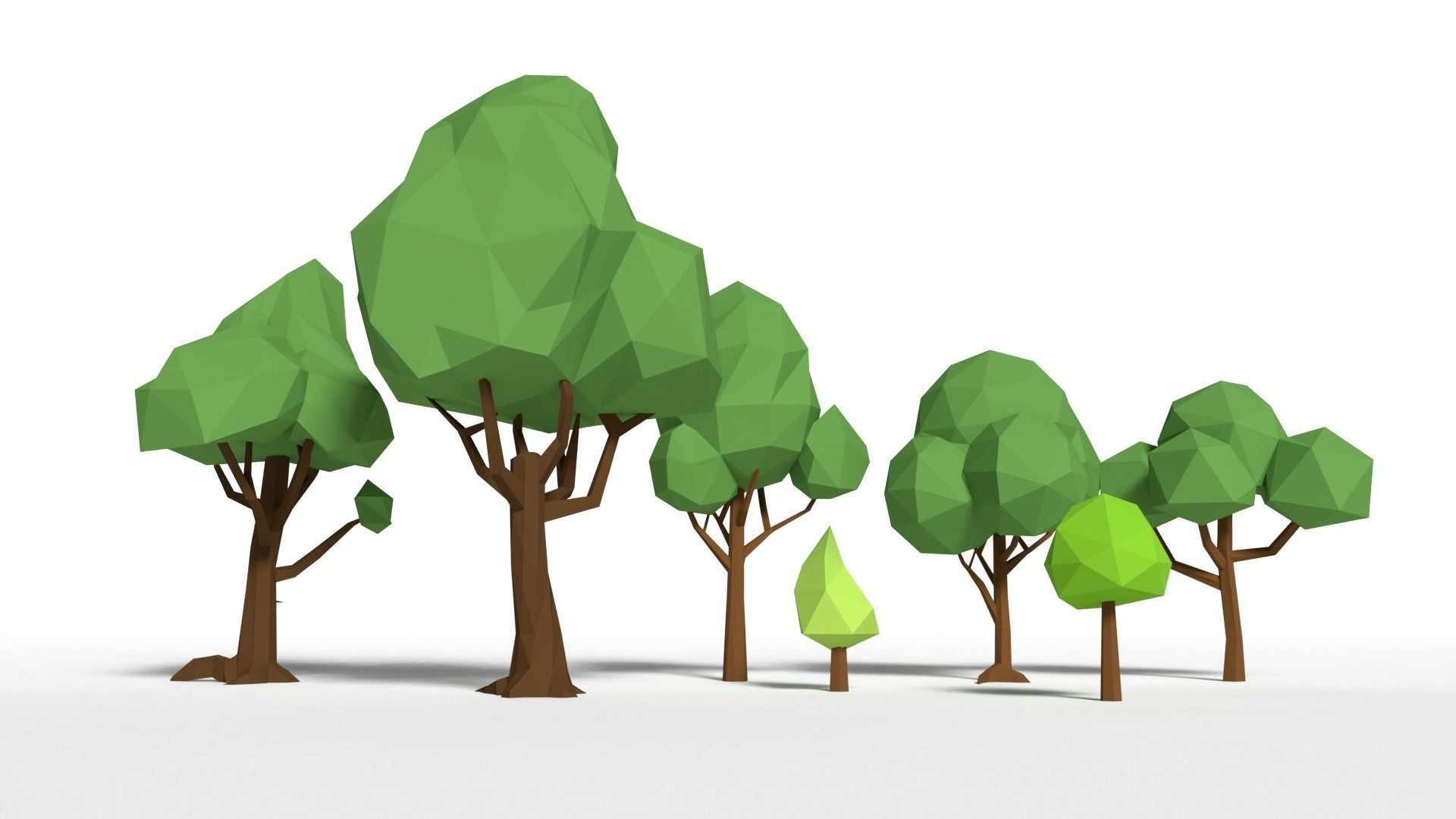 3D model Trees Pack VR / AR / low-poly rigged animated | CGTrader