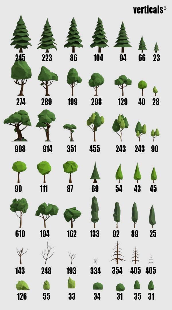 3D model Trees Pack VR / AR / low-poly rigged animated | CGTrader