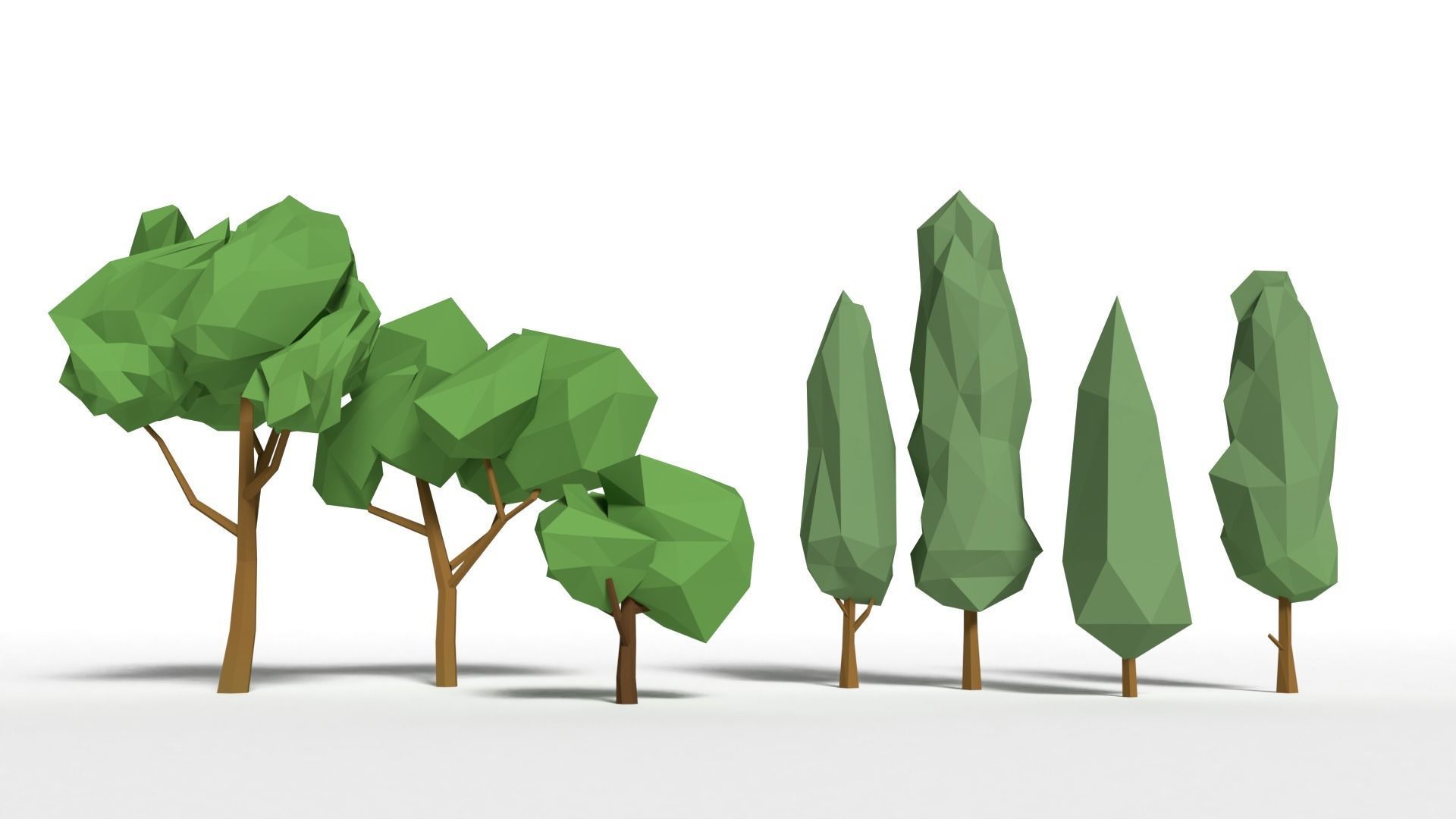 3D model Trees Pack VR / AR / low-poly rigged animated | CGTrader
