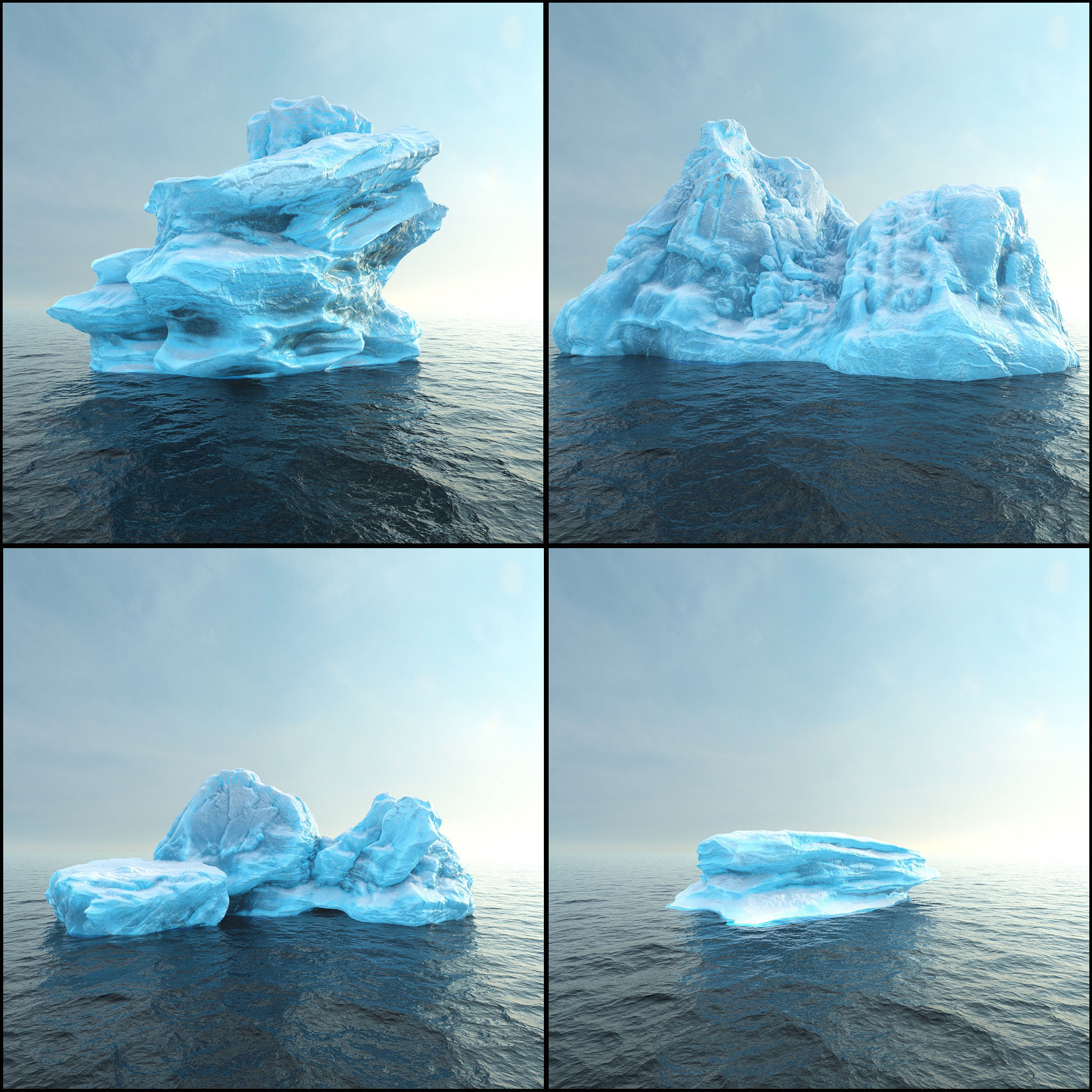 3D model Photorealistic V-Ray render ready Iceberg kit VR / AR / low ...