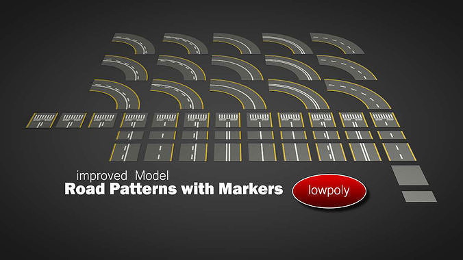 3D model Road Patterns with Markers VR / AR / low-poly | CGTrader