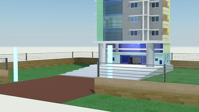 Office commercial residential Building outlook model 3D model 3D ...