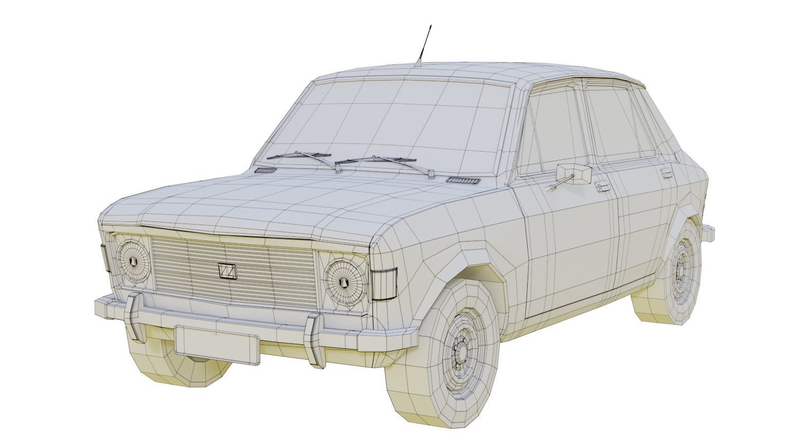 3D model Yugo Zastava Old Rusty Car Low Poly VR / AR / low-poly | CGTrader