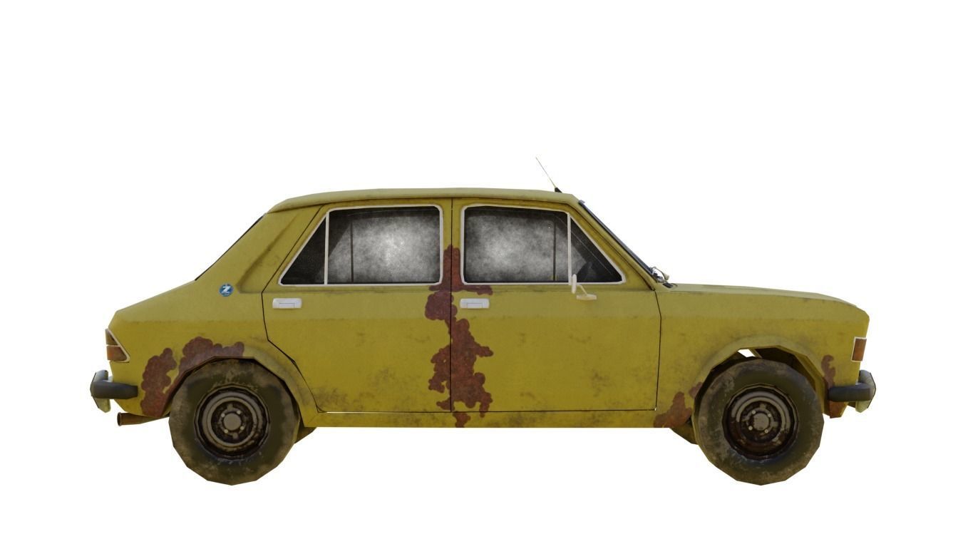 3D model Yugo Zastava Old Rusty Car Low Poly VR / AR / low-poly | CGTrader
