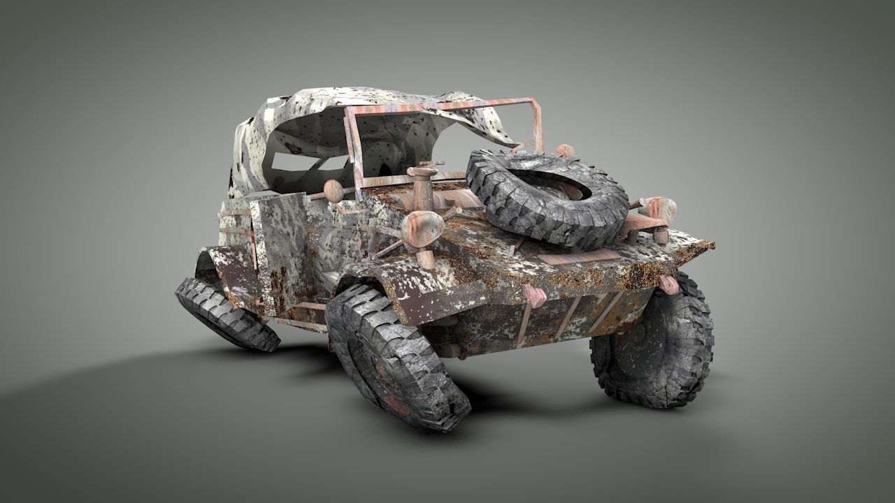 Wrecked Rusty Car 3D model | CGTrader