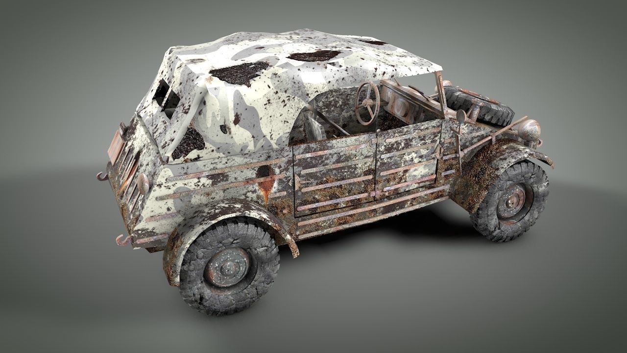 Wrecked Rusty Car 3D model | CGTrader