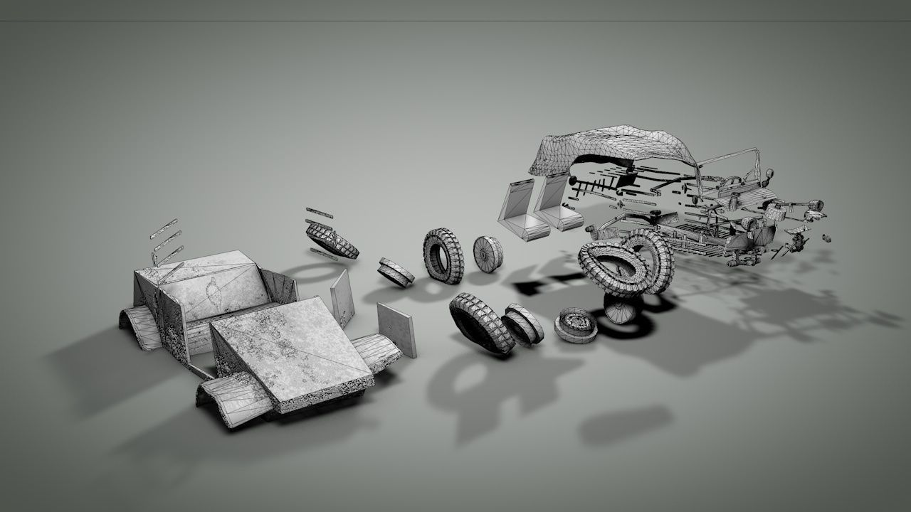 Wrecked Rusty Car 3D model | CGTrader