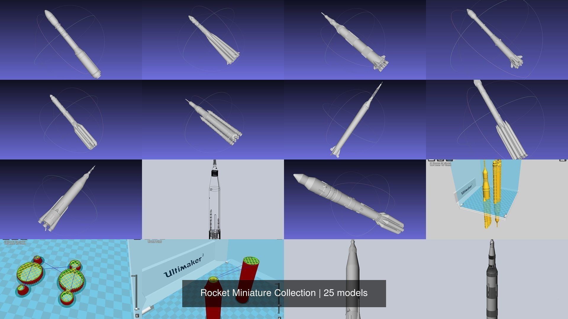 Rocket Miniature Collection | CGTrader