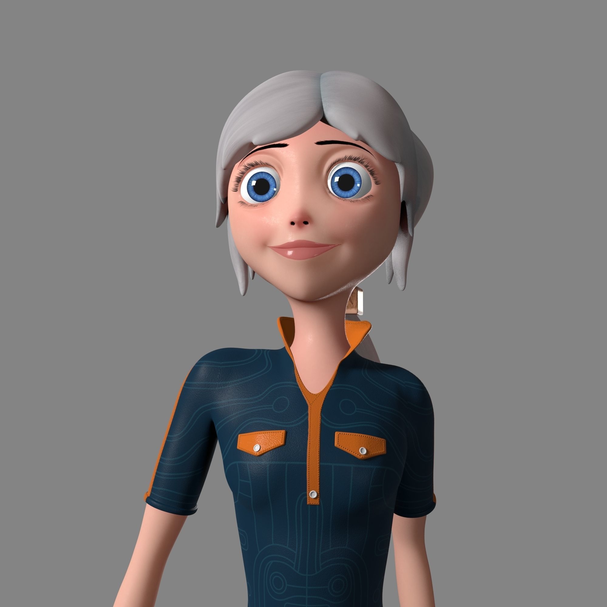 Susan-Ginormica woman in uniform free 3D model rigged | CGTrader