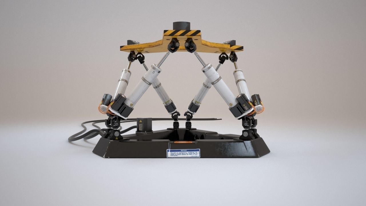 Hexapod Platform 3D model rigged | CGTrader