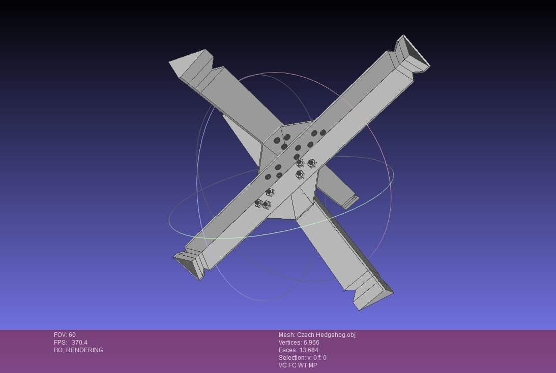 3D model Czech Hedgehog Barricade Anti Tank Barrier VR / AR / low-poly ...