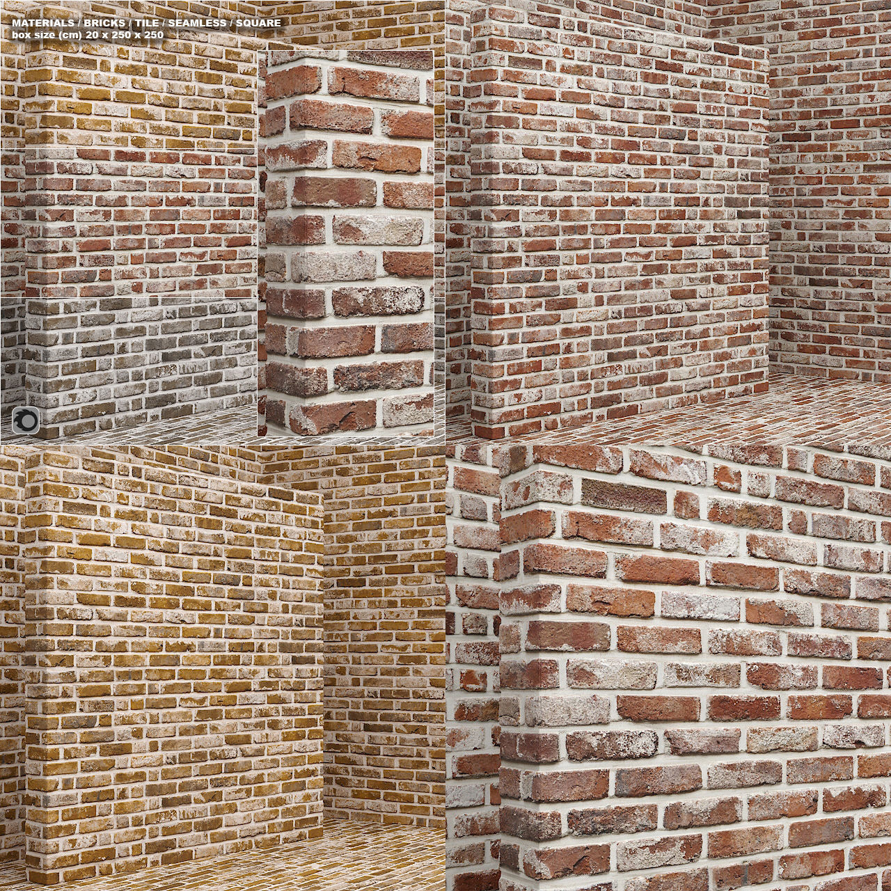 3D model Material seamless - Bricks - Tiles | CGTrader