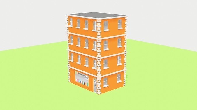 low poly apartment building by RICHARD HIND free VR / AR / low-poly 3D ...