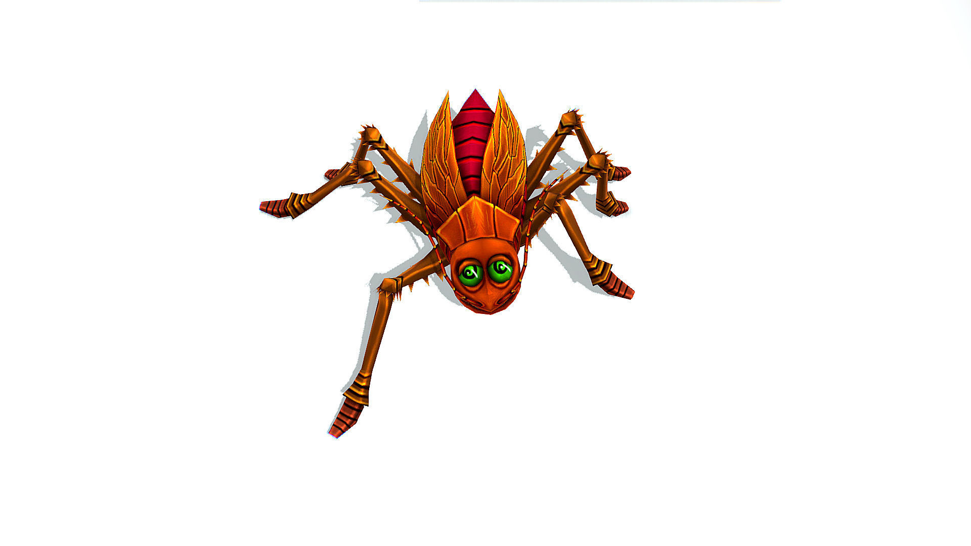 3D model Animated Funny Cartoon Brown Insect Roach VR / AR / low-poly ...