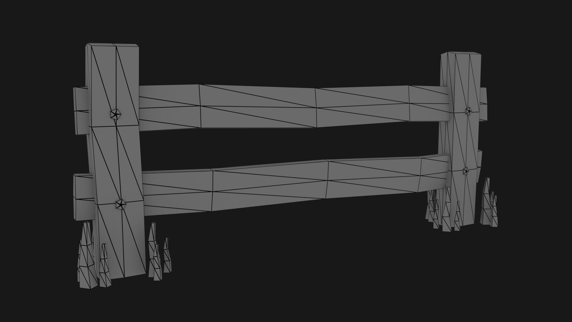 Low Poly Fence wooden free VR / AR / low-poly 3D model | CGTrader