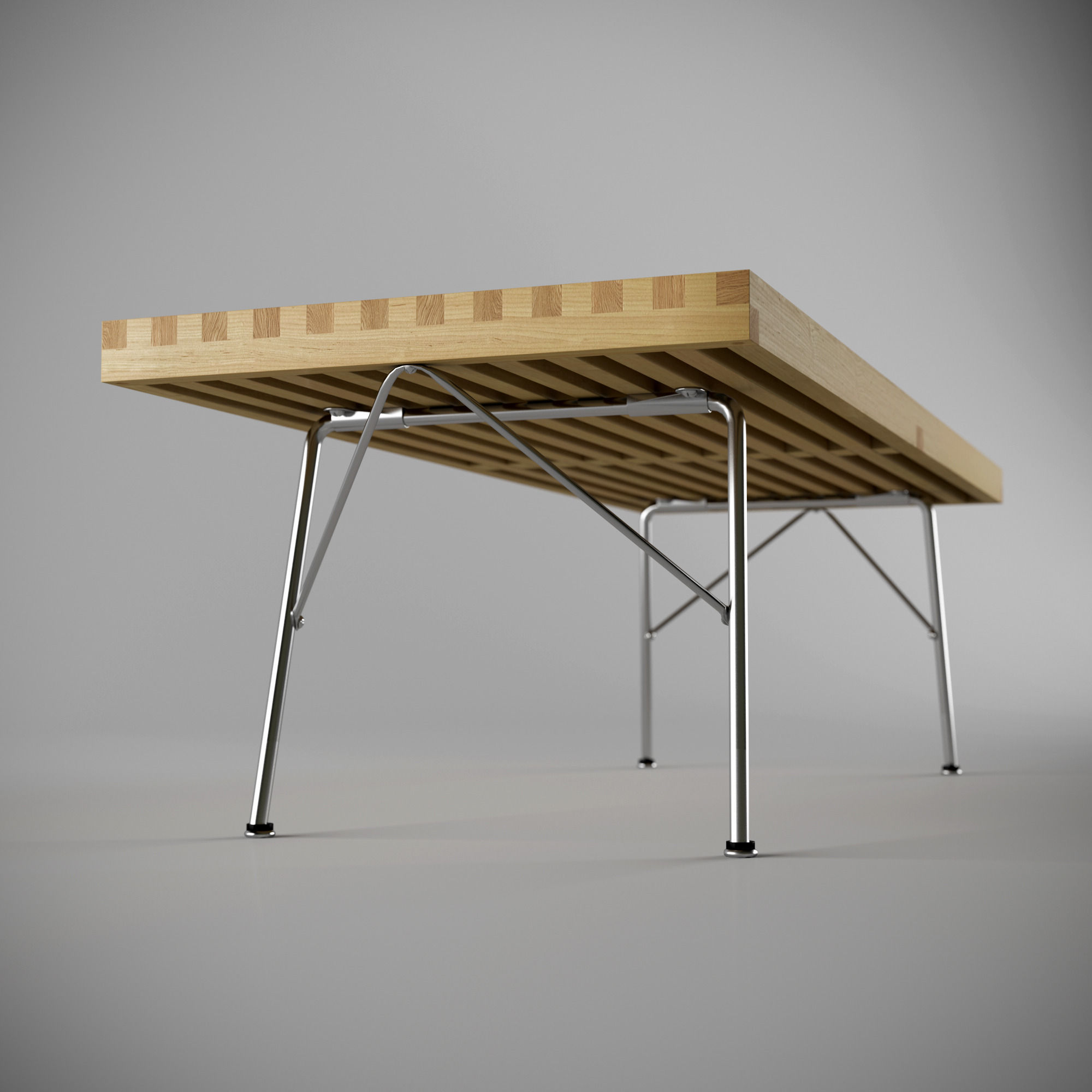 Nelson Platform Bench - Metal Leg 3D model | CGTrader