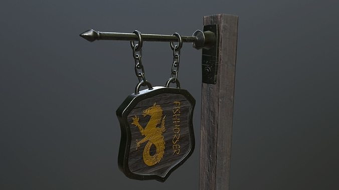 3D model Medieval sign VR / AR / low-poly | CGTrader
