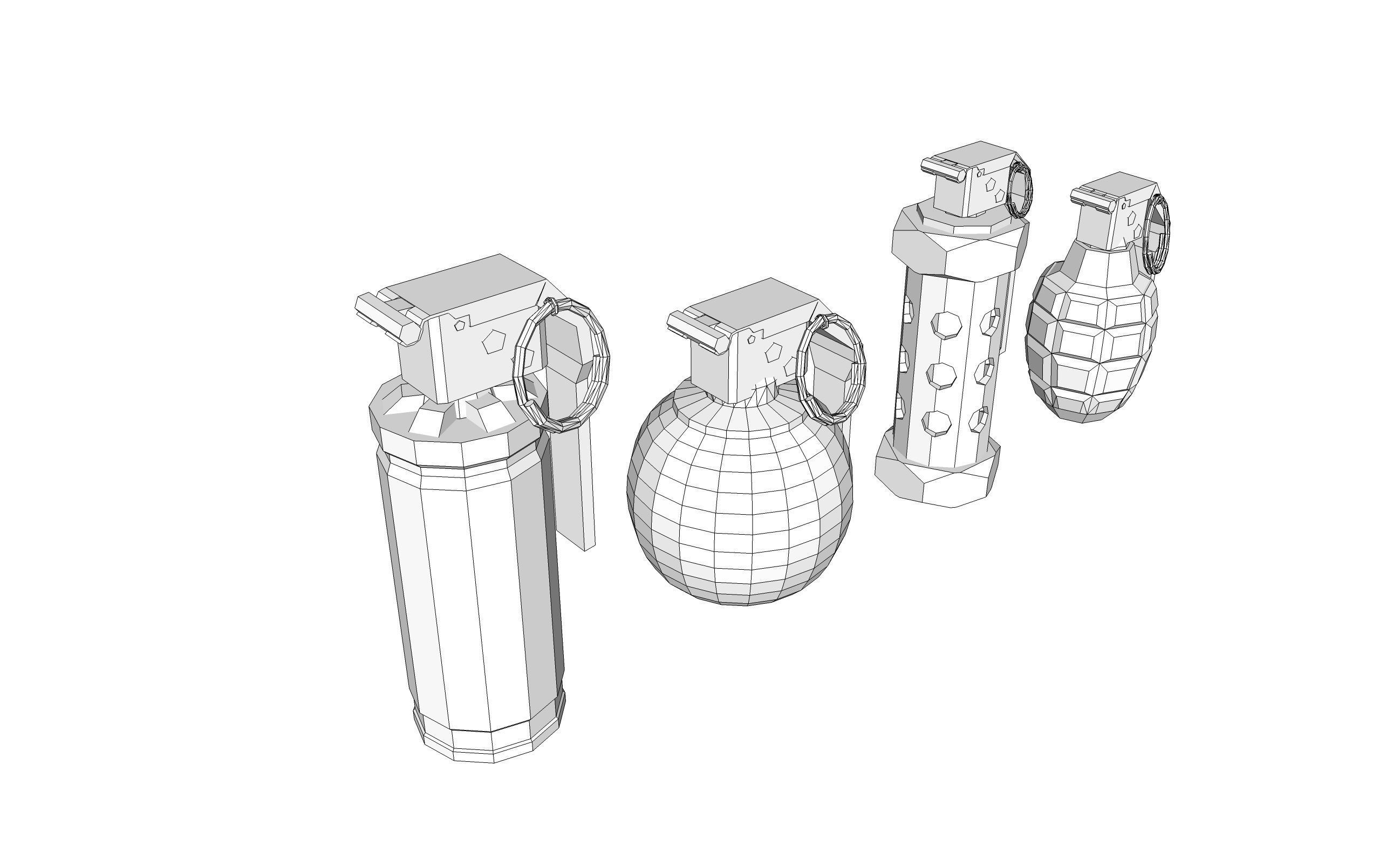 3D model Grenade Pack VR / AR / low-poly | CGTrader