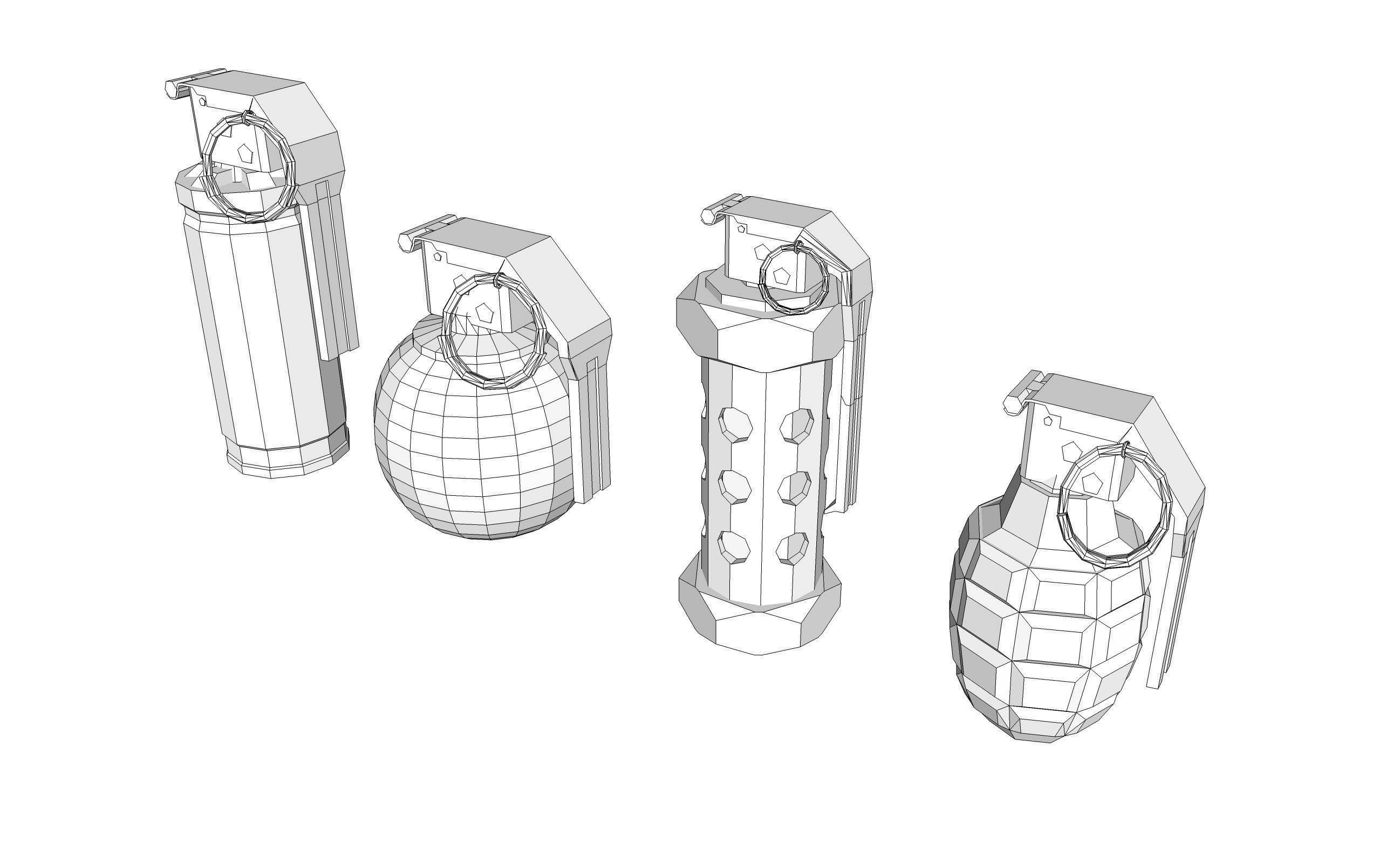 3D model Grenade Pack VR / AR / low-poly | CGTrader