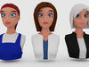 3D model Nine VR female character avatars VR / AR / low-poly | CGTrader
