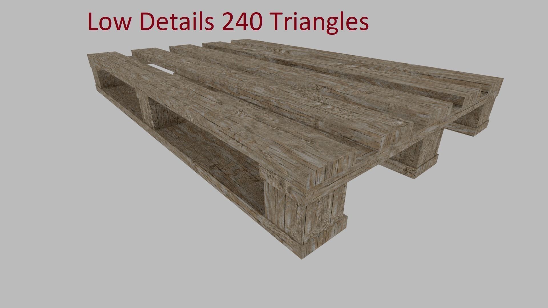 3D model Pallet Low Poly 3D model adapted UE4 Unity VR / AR / low-poly ...