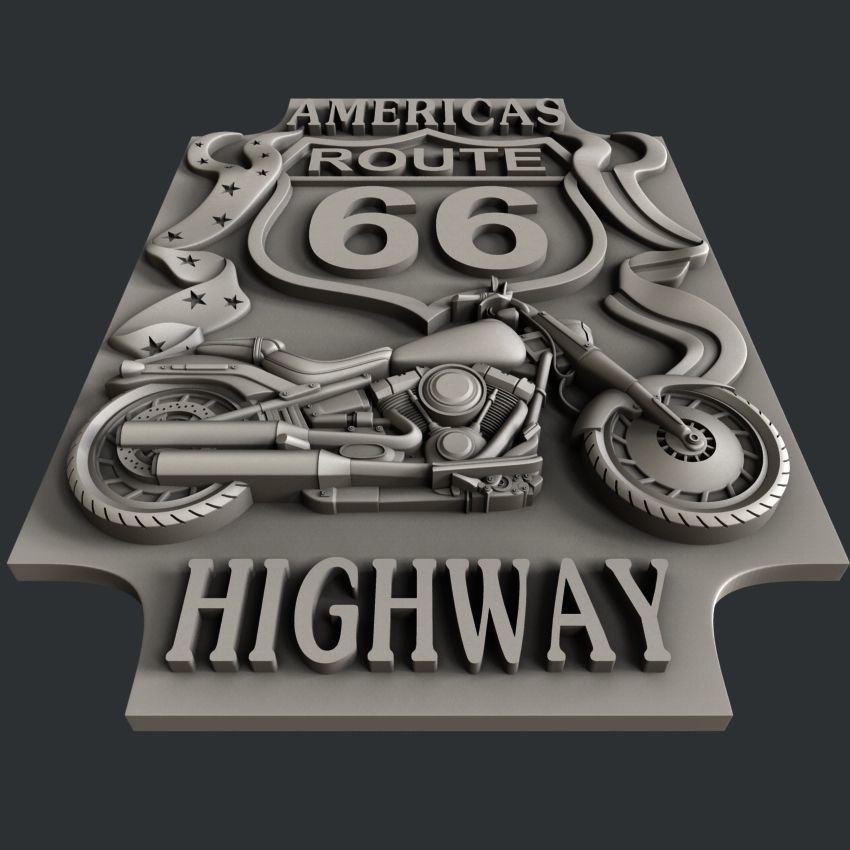 3d STL models for CNC router Route 66 3D model | CGTrader