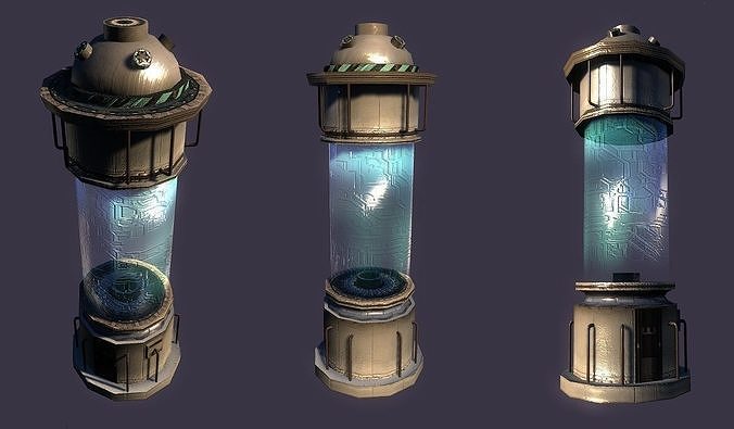 3D model Science Fiction Incubator or Stasis Pod VR / AR / low-poly ...