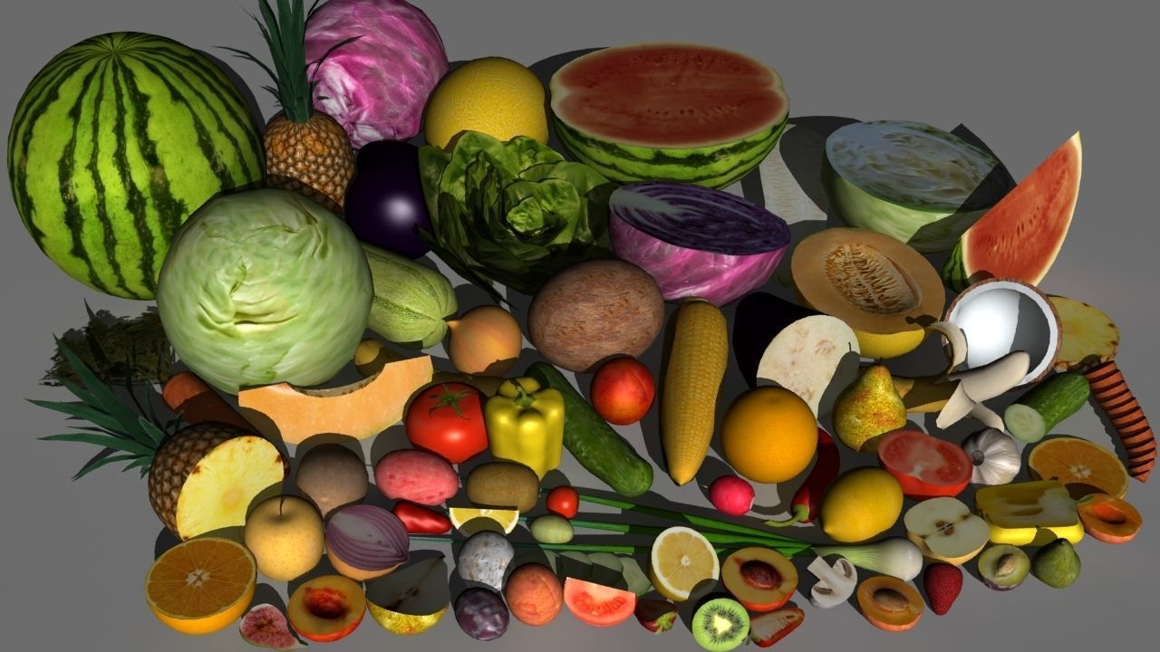 Fruit and vegetables collection 3D model | CGTrader