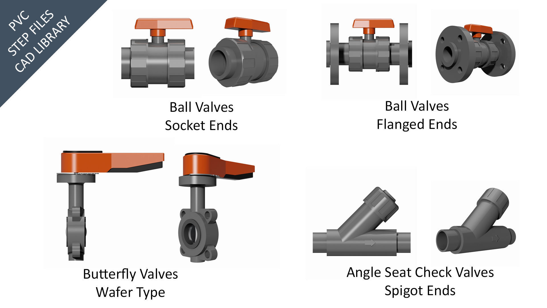 PVC METRIC - VALVES AND FITTINGS INDUSTRIAL - STEP 3D model | CGTrader