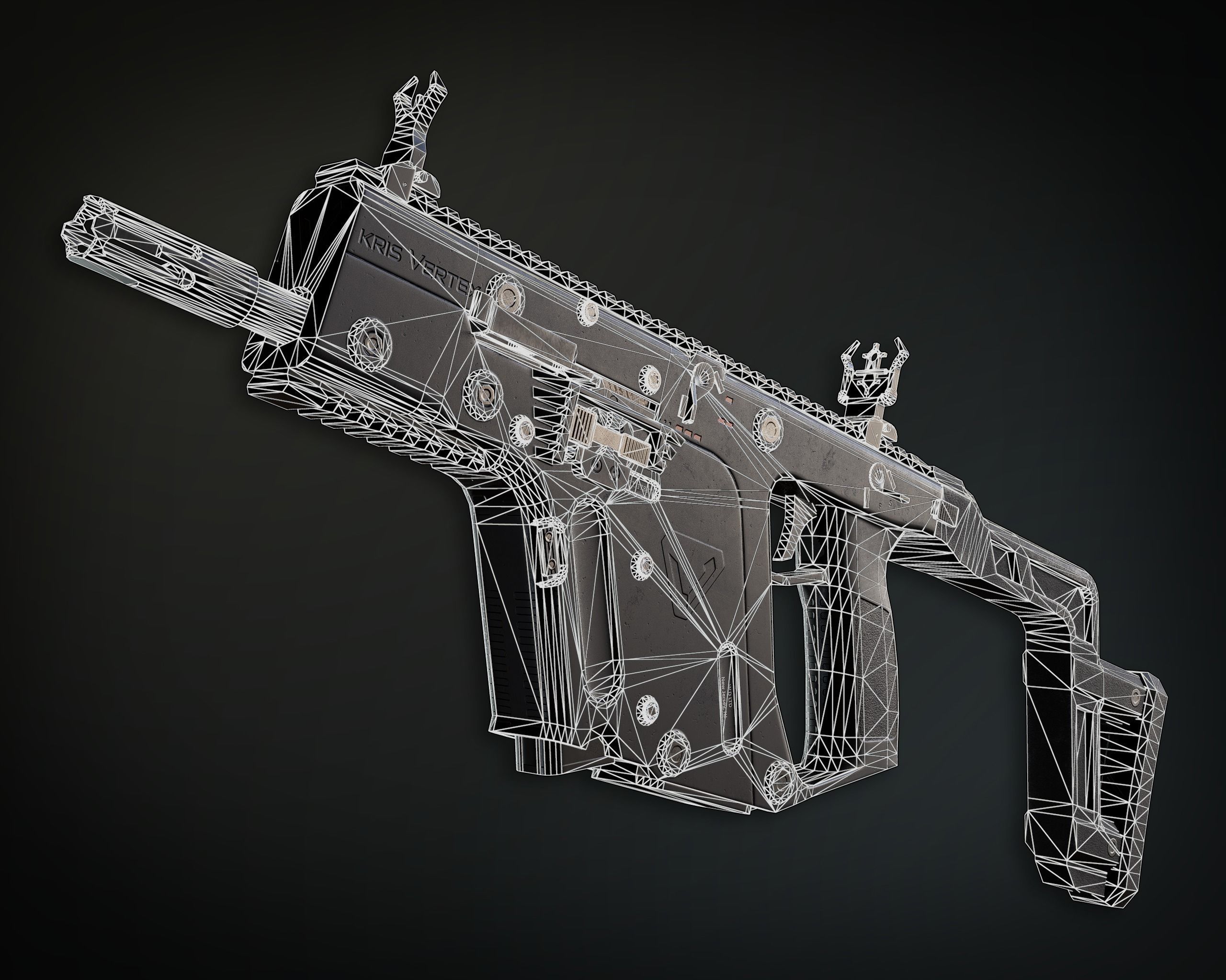 3D model Lowpoly PBR Vector Submachine Gun VR / AR / low-poly | CGTrader