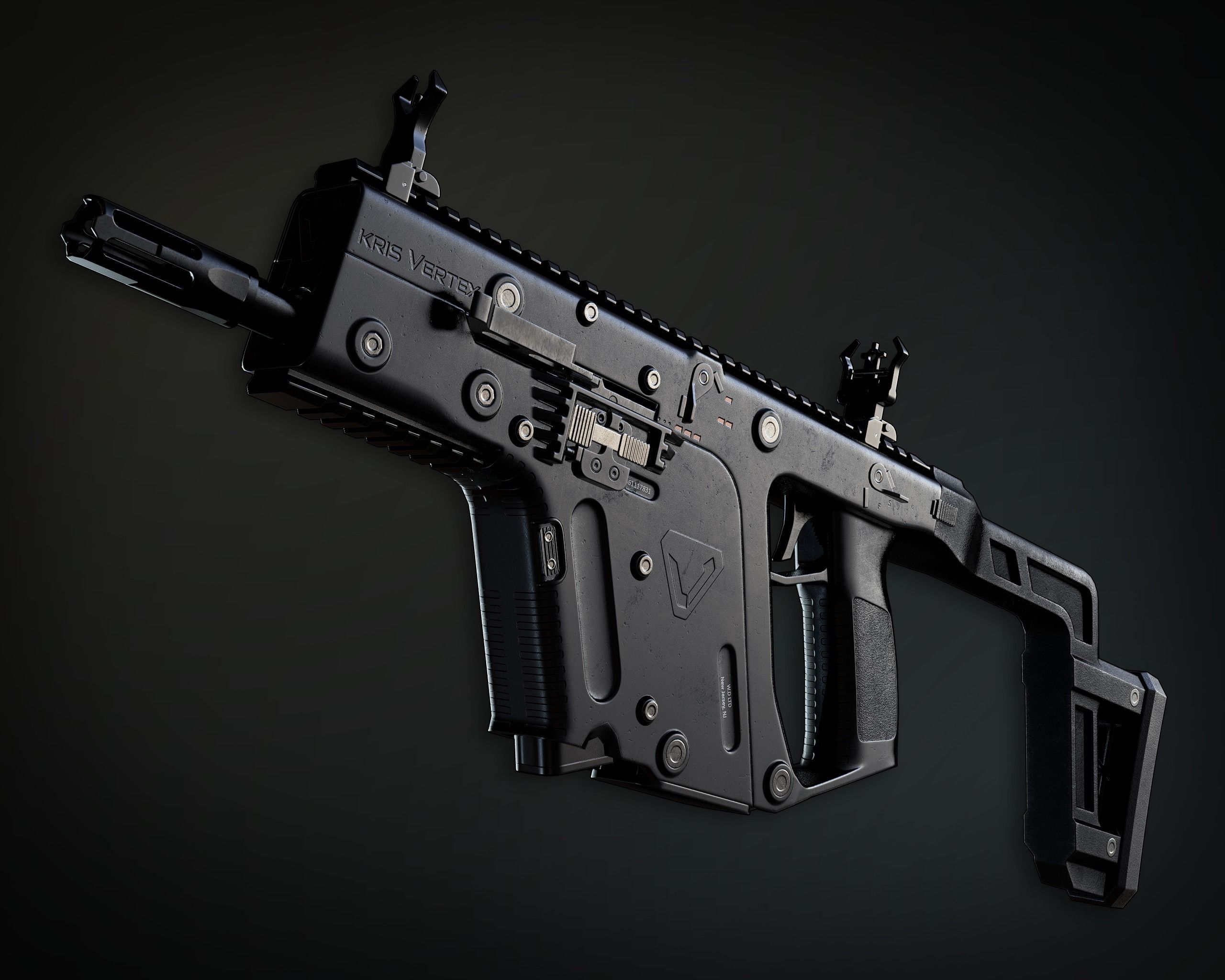 3D model Lowpoly PBR Vector Submachine Gun VR / AR / low-poly | CGTrader