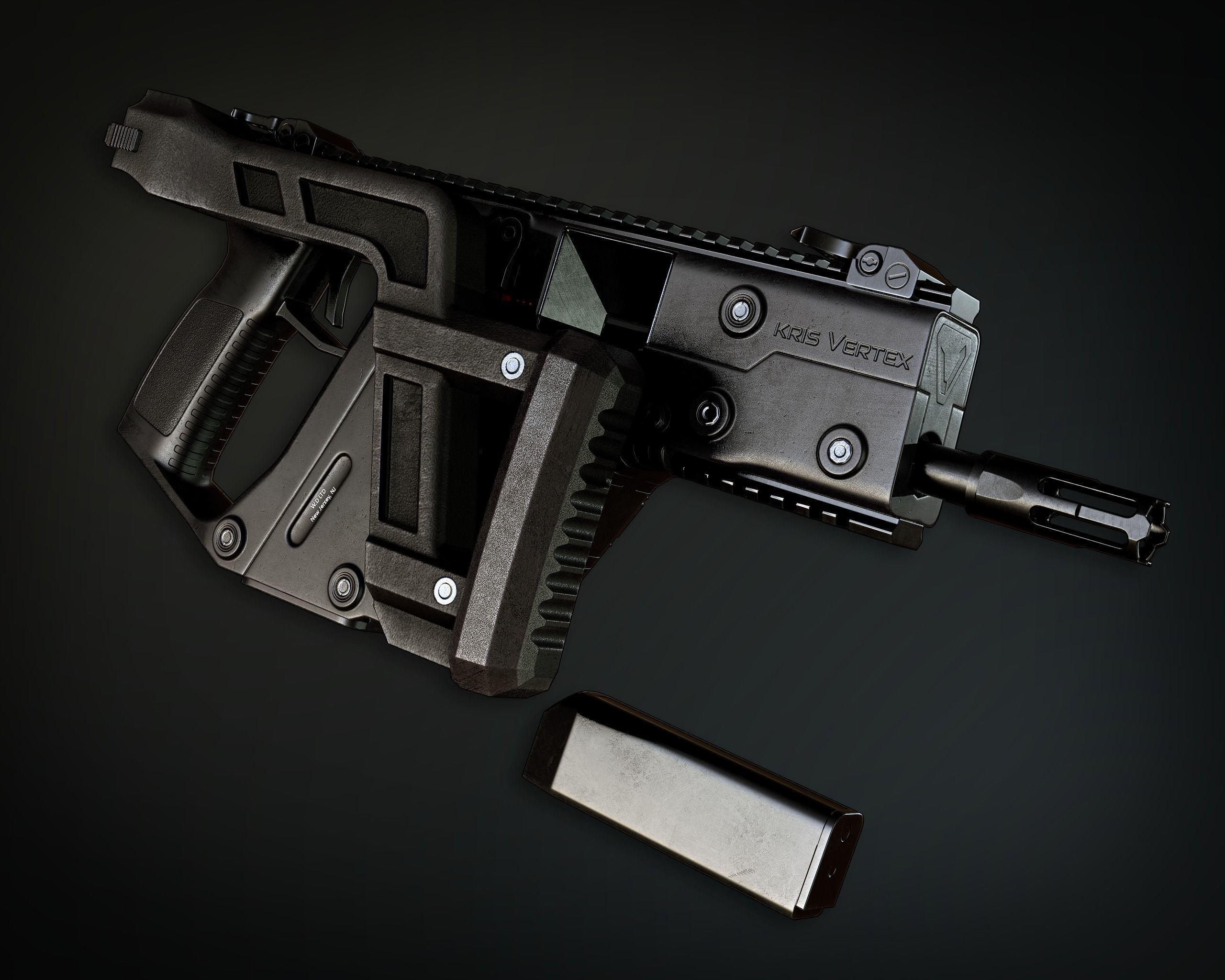 3D model Lowpoly PBR Vector Submachine Gun VR / AR / low-poly | CGTrader