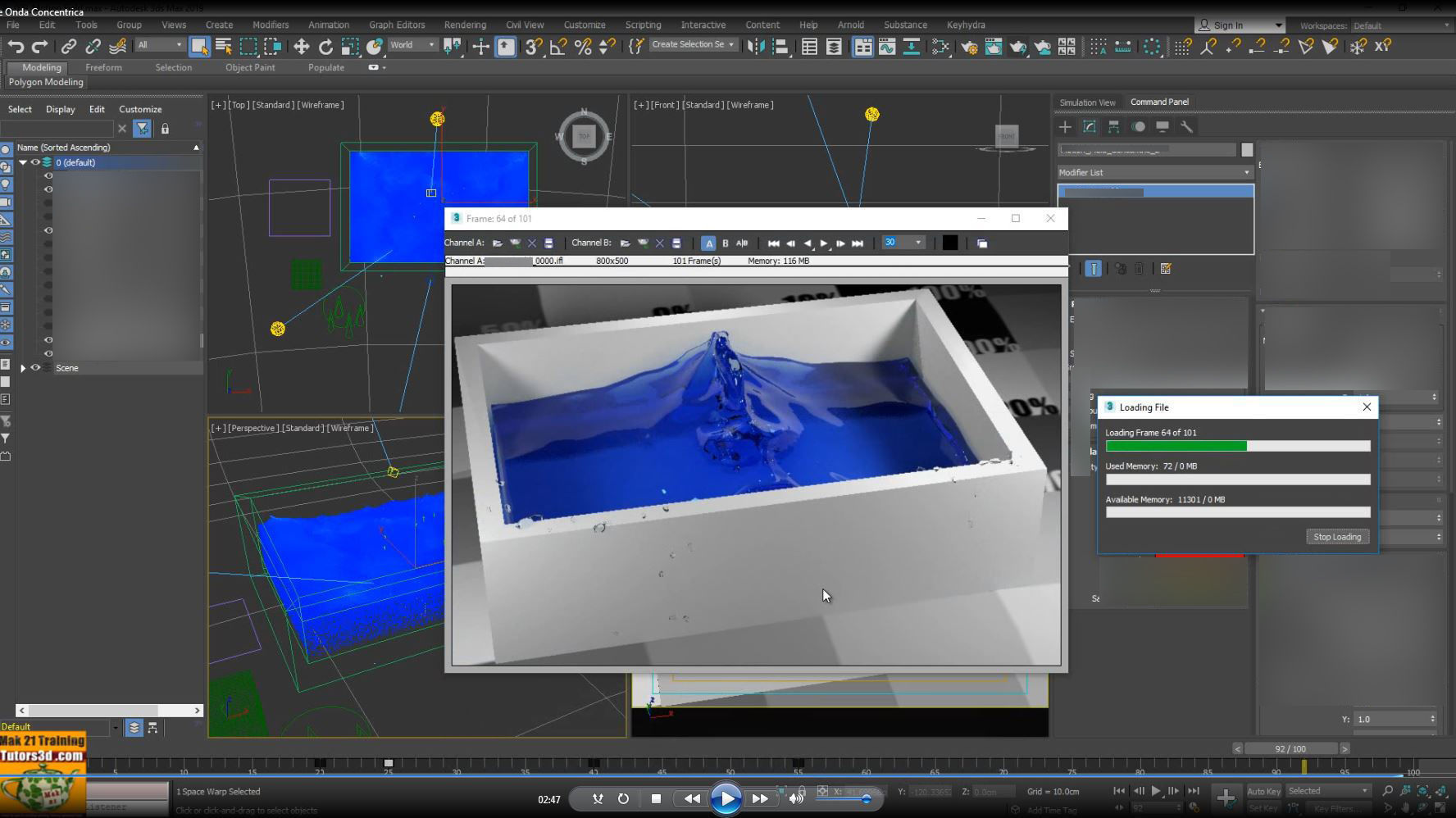 3ds max Fluid Bifrost Liquidi Tutorial MP4 3D model animated | CGTrader