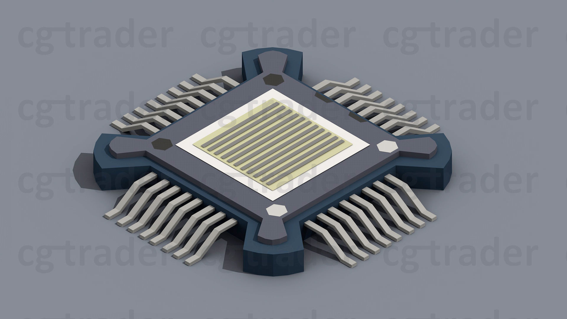 3D model Low Poly Semiconductor Components Isometric VR / AR / low-poly ...